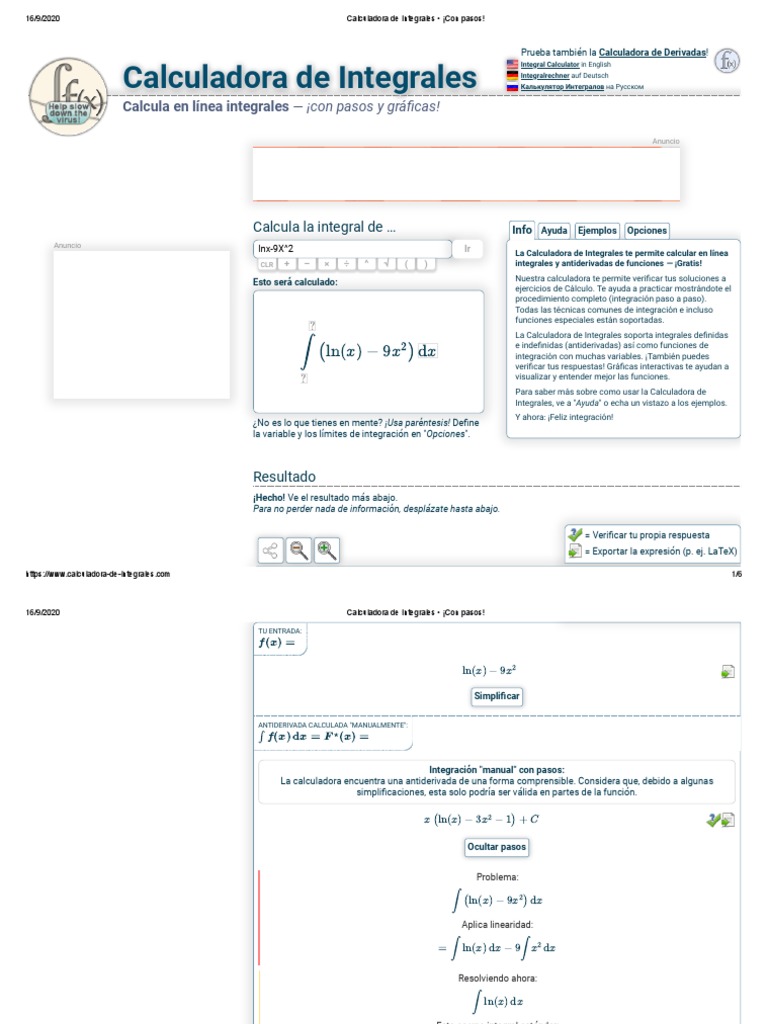 Calculadora de Integrales - ¡Con Pasos! | PDF | Integral | Cálculo