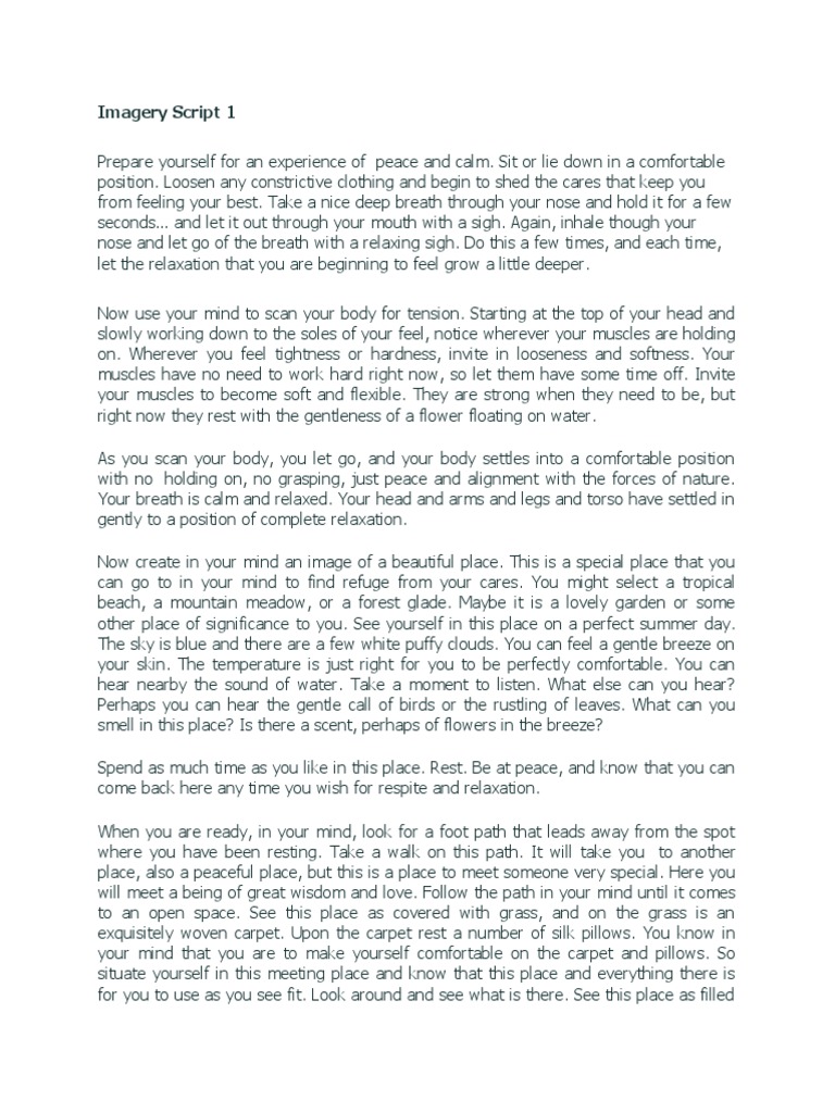 Imagery Scripts | PDF | Sea | Breathing