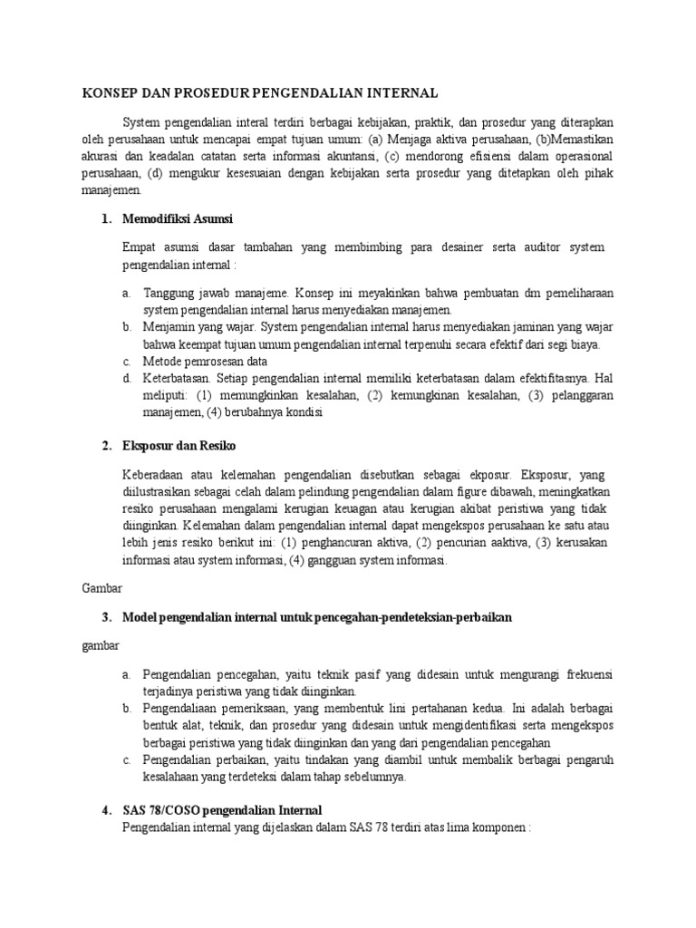 Konsep Dan Prosedur Pengendalian Internal | PDF