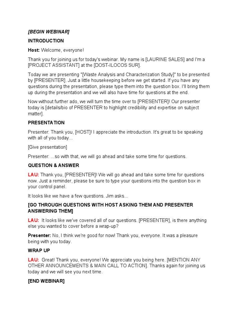 Host: Welcome, Everyone!: (Begin Webinar) | PDF