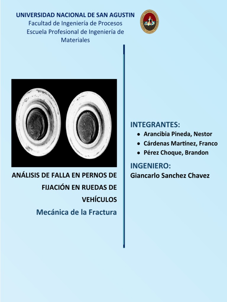 Análisis de Falla en Pernos de Fijación en Ruedas de Vehículos | PDF ...