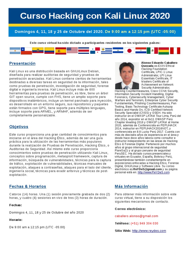 Curso Hacking Kali Linux | PDF | Ingeniería de seguridad | ciberespacio