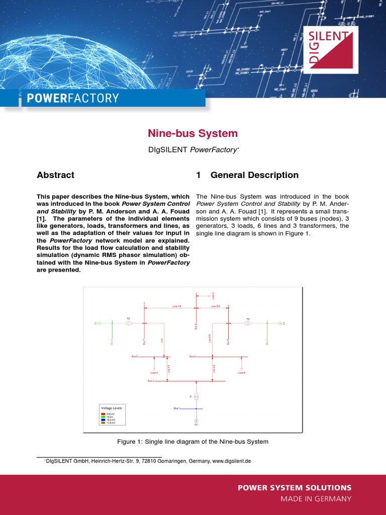 Nine-Bus System: 1 General Description | PDF | Electricity | Electrical ...
