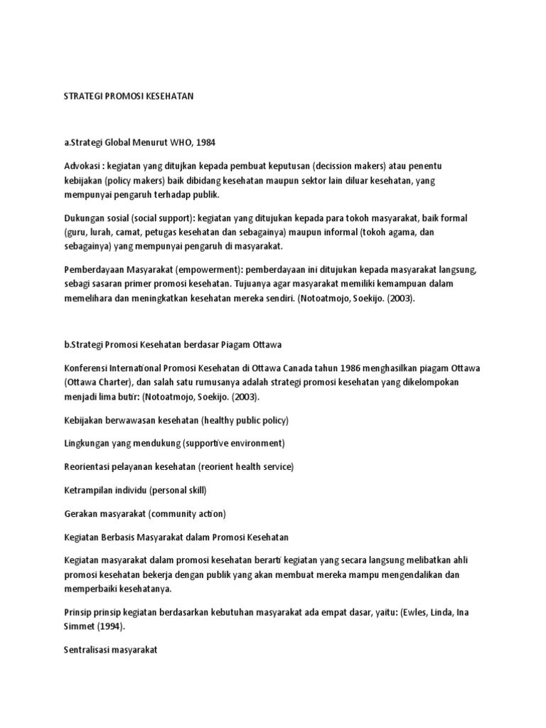 Strategi Promkes | PDF