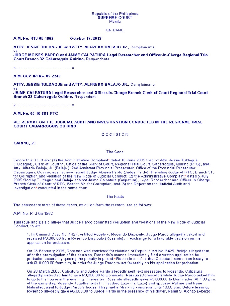 Corruption Cases Against Judge Pardo | PDF | Lawsuit | Lease