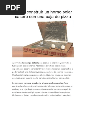Horno Solar Casero Cómo Hacer Un Horno Solar Sencillo Con Cajas De