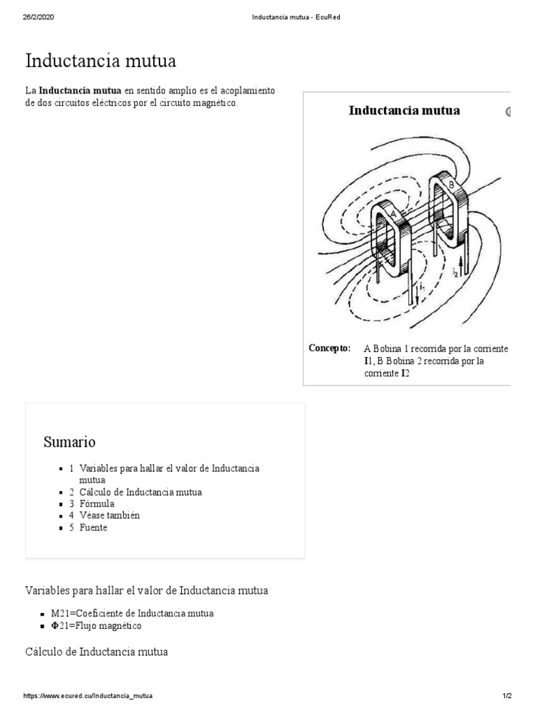 Inductancia Mutua Ecured Pdf