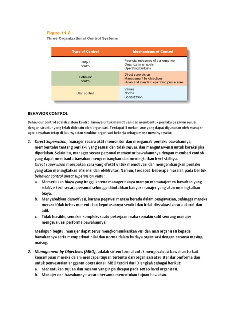 Behaviour Control, Clan Control Dan Organizational Change | PDF
