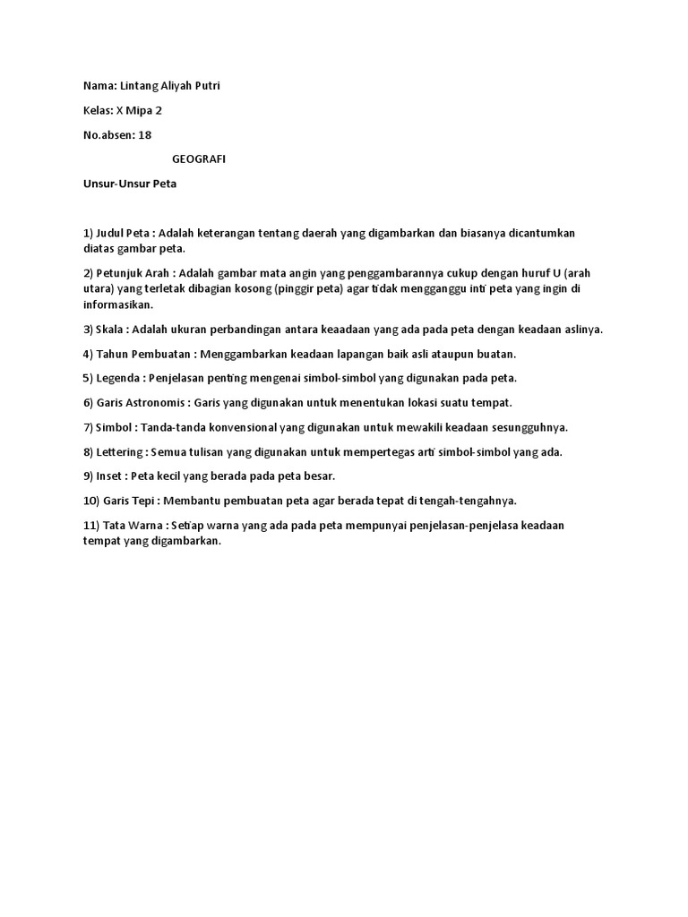 Lintang, Geo Unsur Peta | PDF