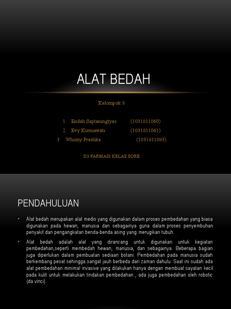 Alat Bedah dan Fungsinya dalam Pembedahan | PDF