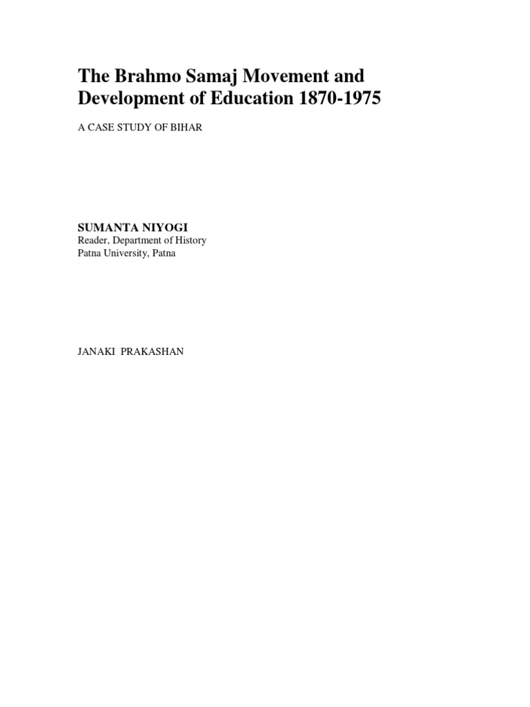 Brahmo-Samaj-movement-Sumanta Niyogi | PDF | Sikhism | Religious Education