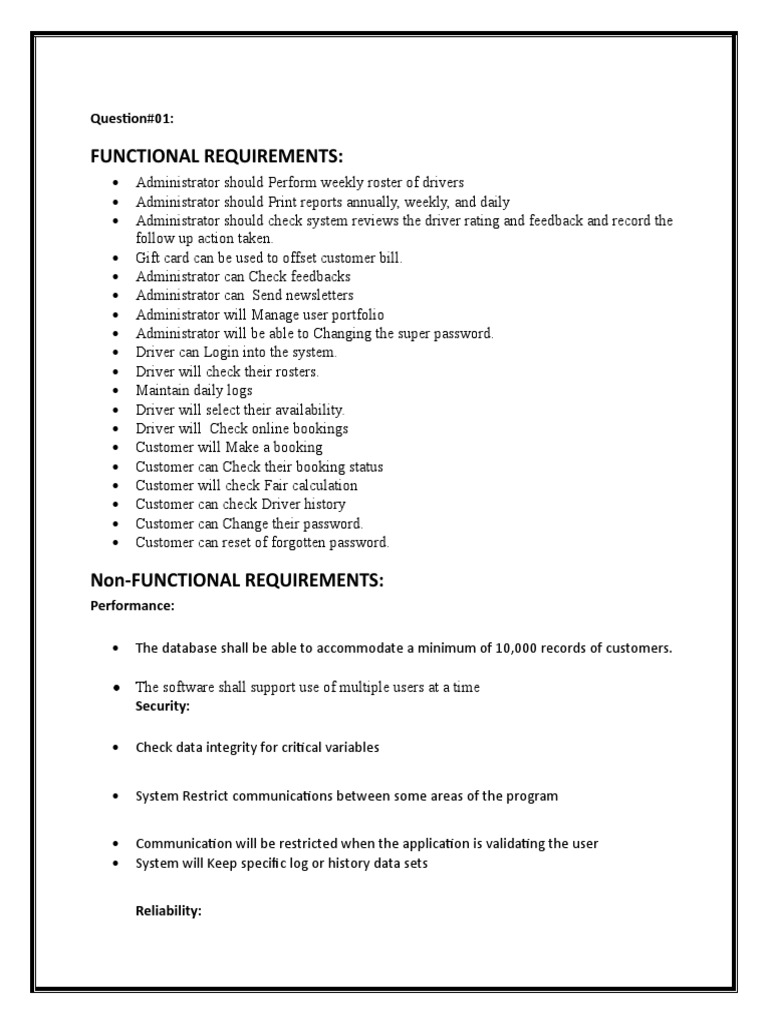 Functional Requirements:: Question#01 | Download Free PDF | Password | User (Computing)