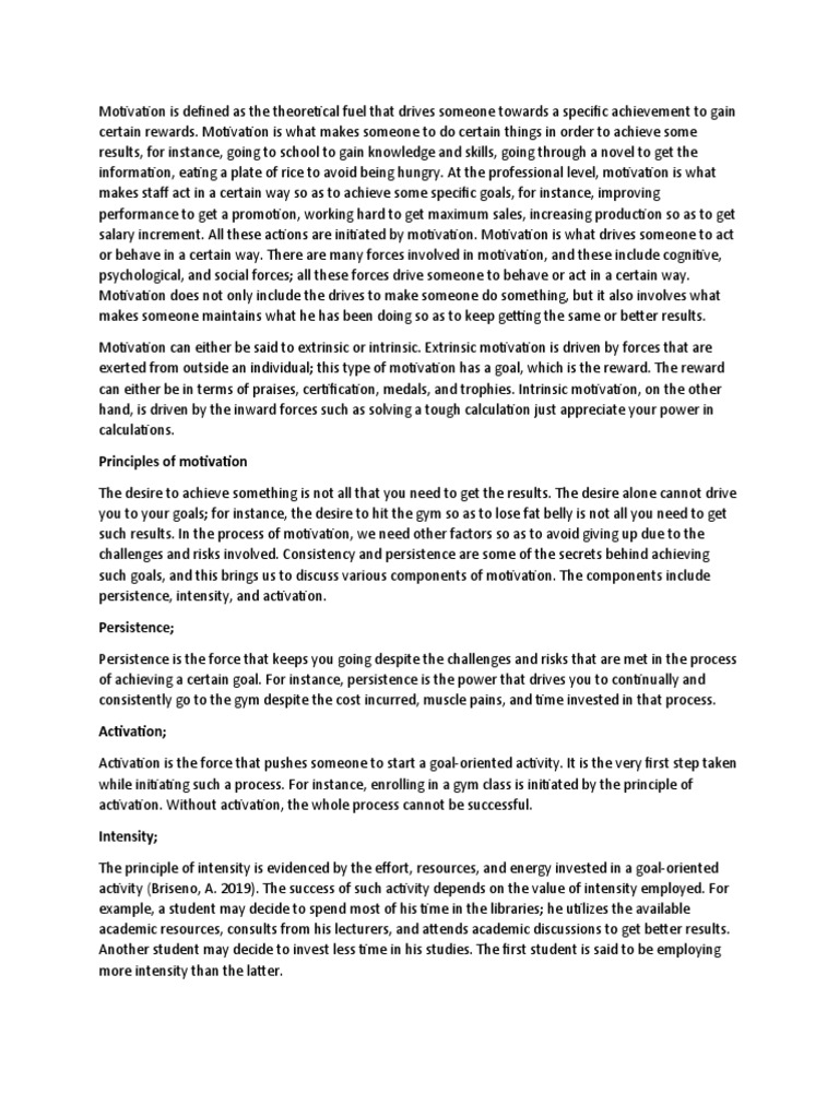 MOTIVATION ASSIGNMENT - Edited | PDF | Motivation | Motivational