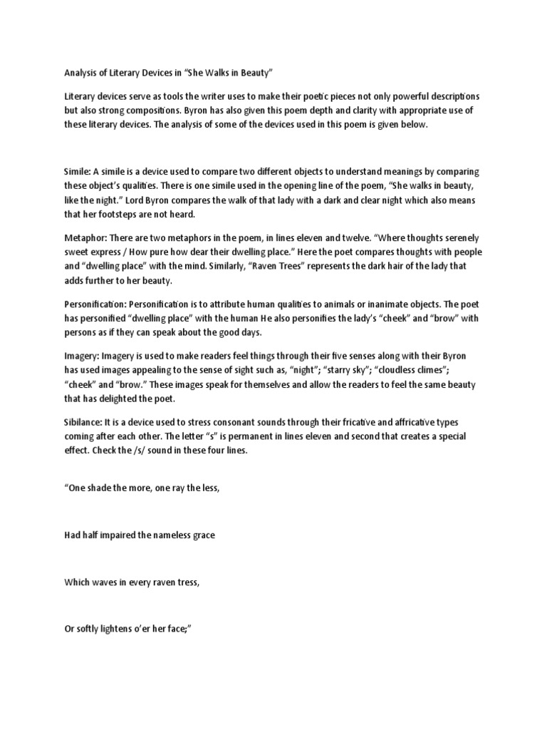 Analysis of Literary Devices in | PDF | Metaphor | Poetry