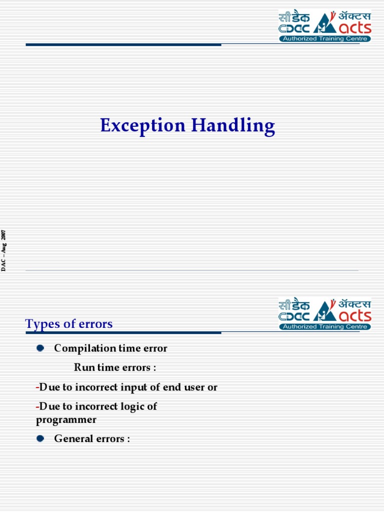 Chapter 5 Exception | PDF | Class (Computer Programming) | Computer ... Chapter 5 Exception | PDF | Class (Computer Programming) | Computer ...