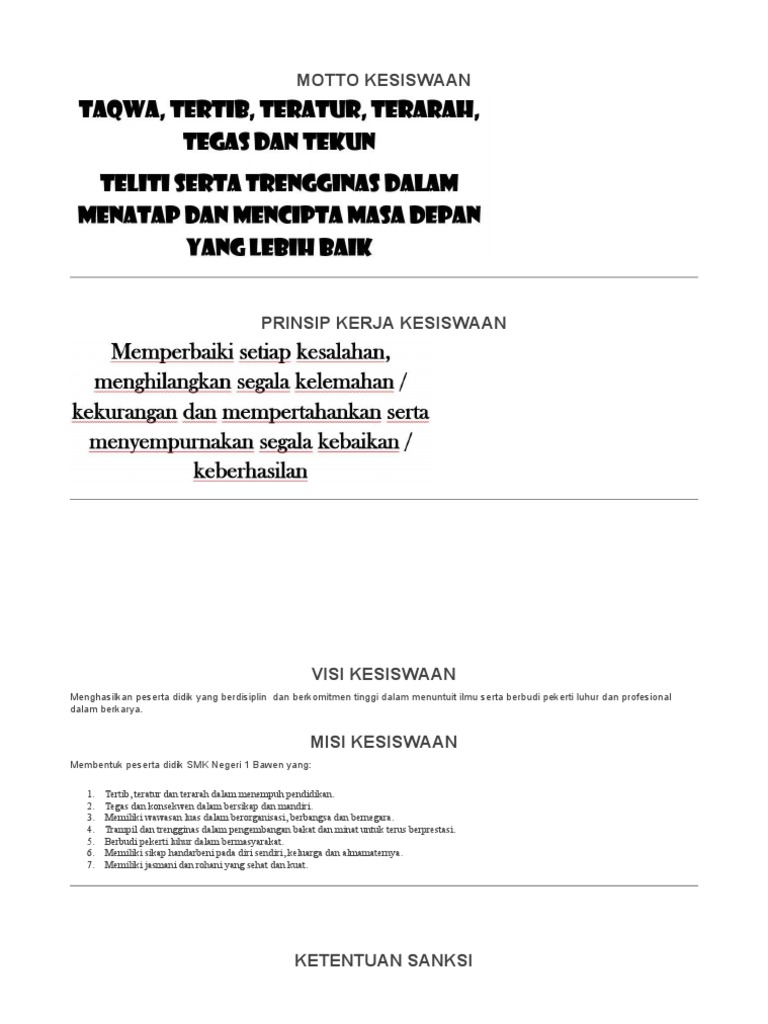 Motto Kesiswaan | PDF