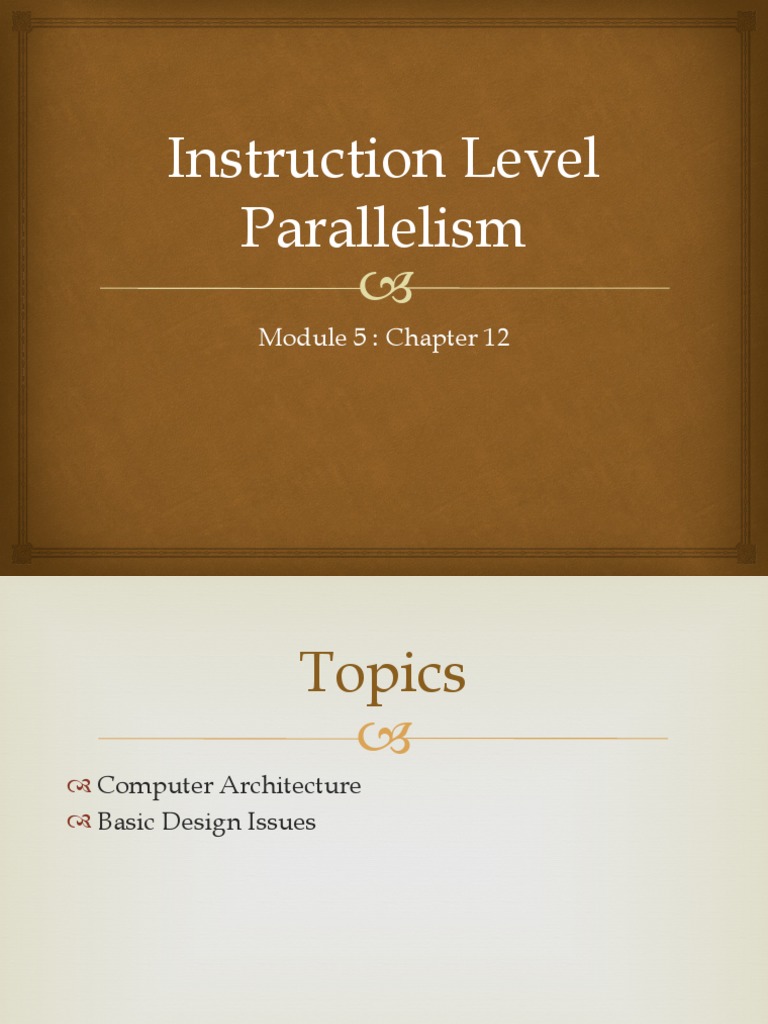 Instruction Level Parallelism Module 5 Chapter 12 Pdf Parallel Computing Central