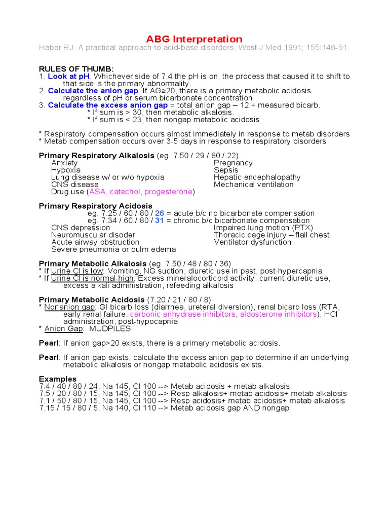 ABG Interpretation | PDF | Intensive Care Medicine | Medical Specialties