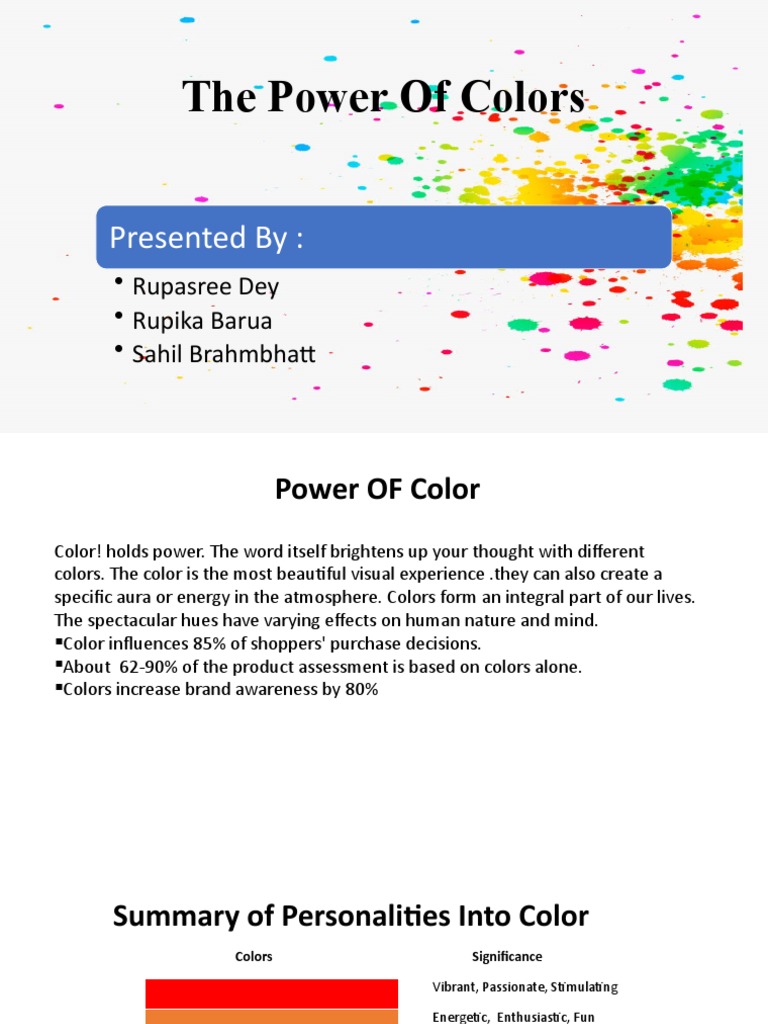 The Power of Colors | PDF | Alzheimer's Disease | Color
