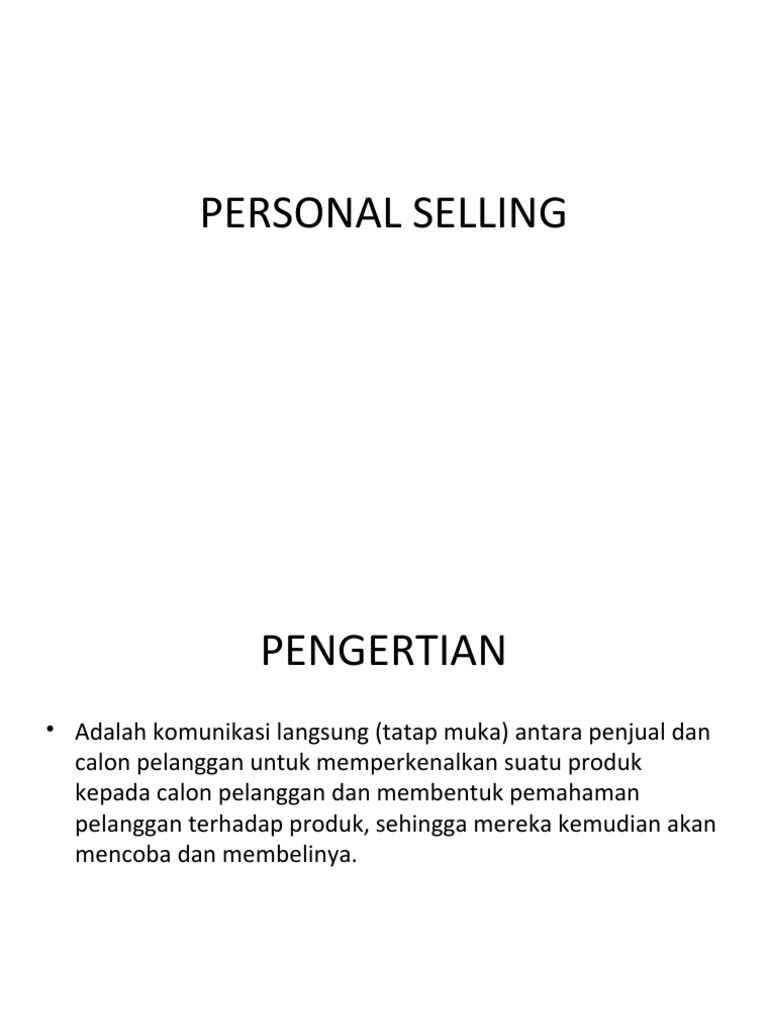 Personal Selling | PDF