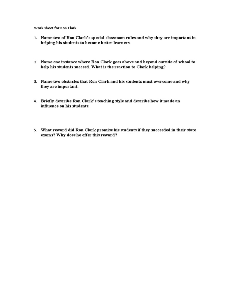 Ron Clark's Classroom Rules and Impact | PDF
