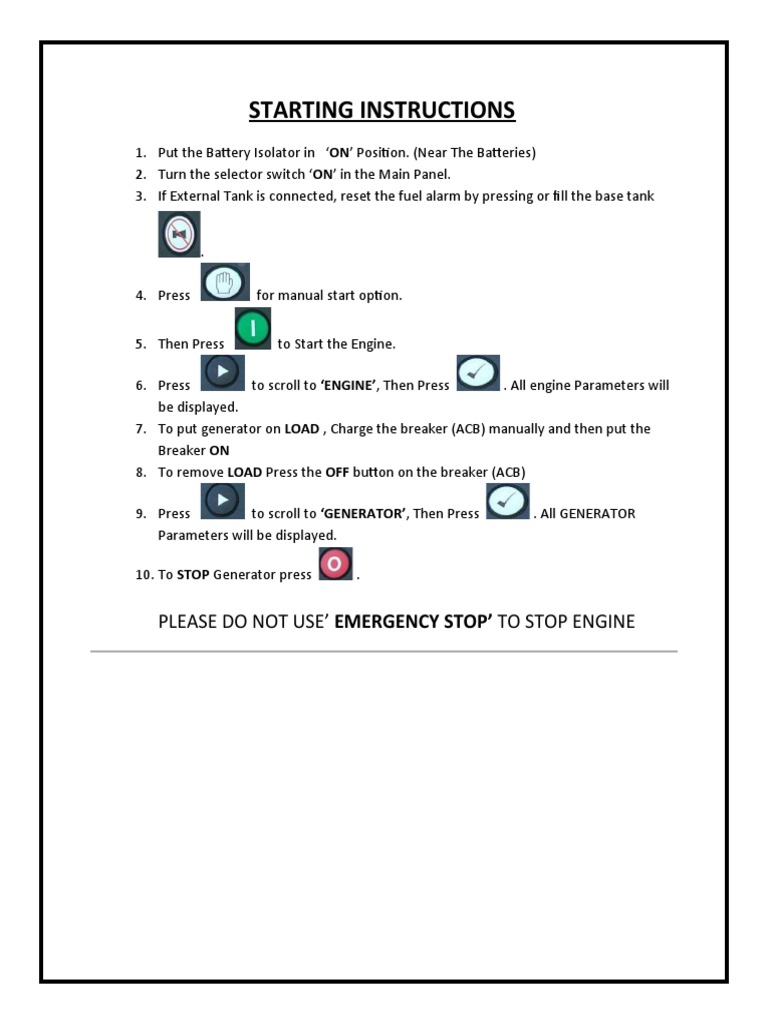 Himoinsa Generator Starting Guide | PDF