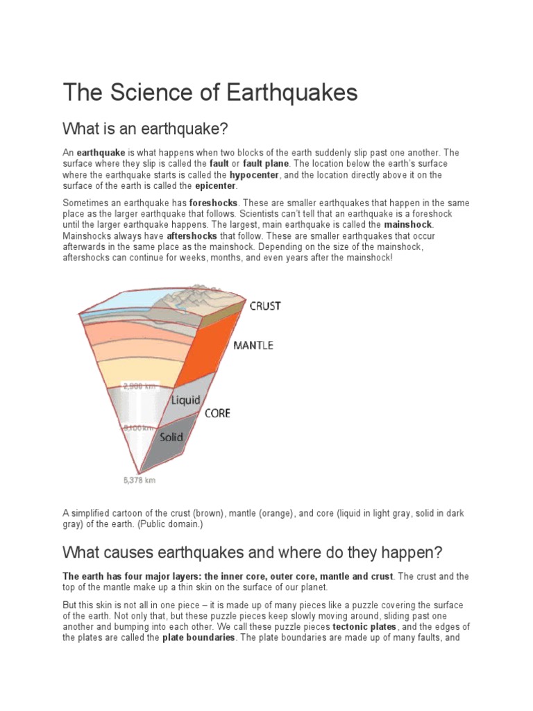 The Science of Earthquakes | PDF | Earthquakes | Plate Tectonics