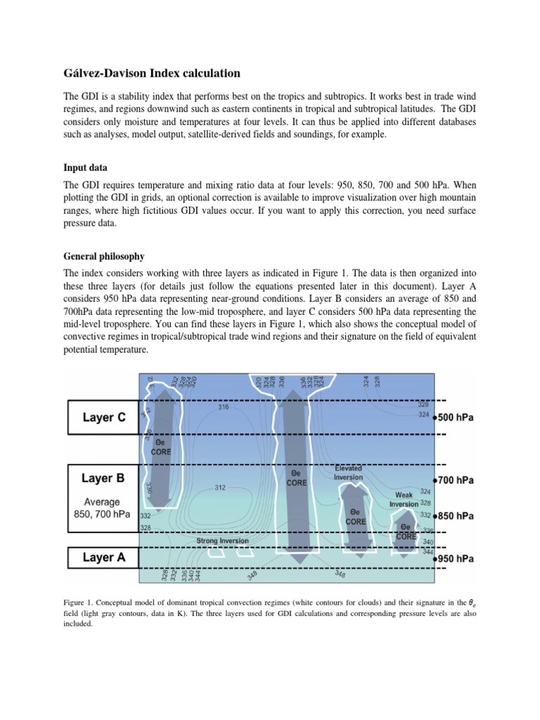Gálvez-Davison Index Calculation: Input Data | PDF | Troposphere ...