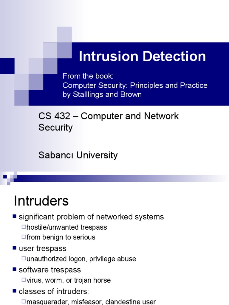 Intrusion Detection: CS 432 - Computer and Network Security Sabancı ...
