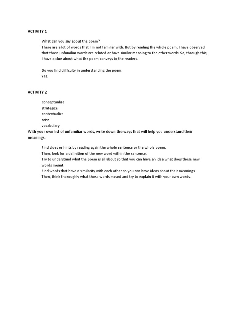 ACTIVITY 1 - Context Clues | PDF