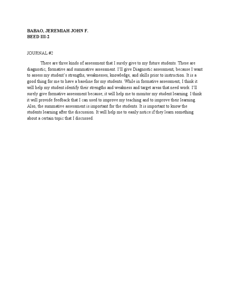 Journal #2 Beed Iii-2 Babao | PDF