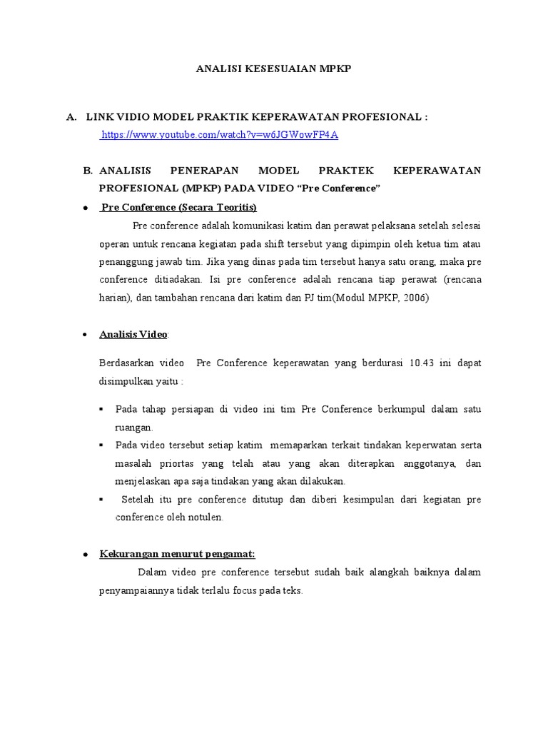 Definisi dan Analisis Pre Conference | PDF