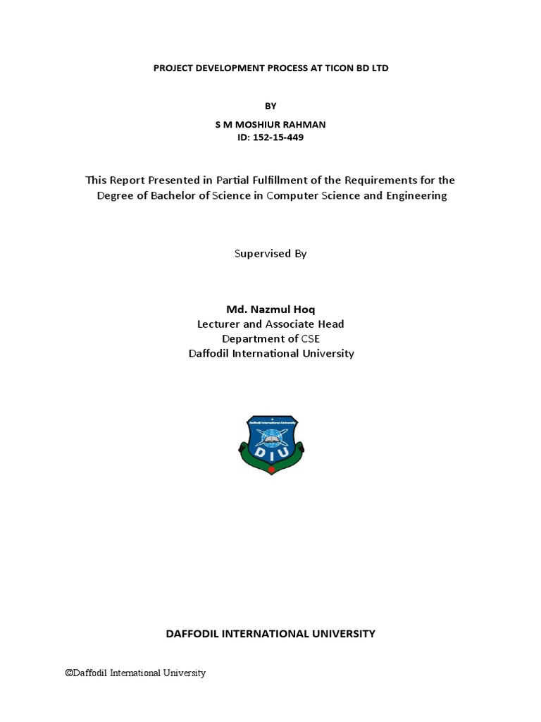 This Report Presented in Partial Fulfillment of The Requirements For ...