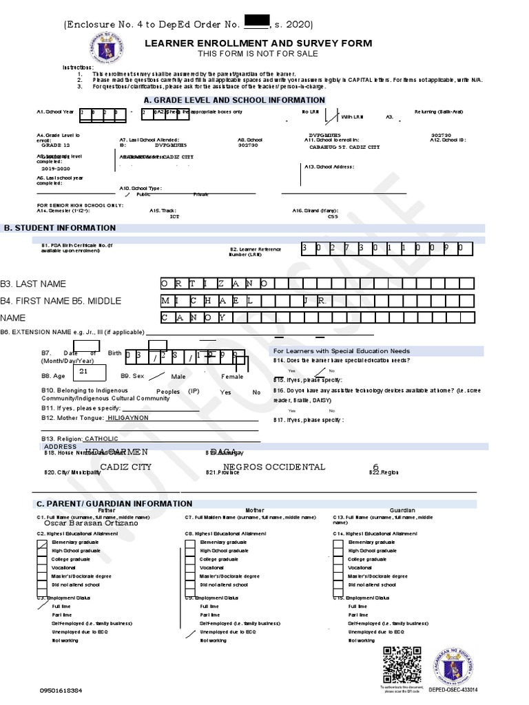 Learner Enrollment and Survey Form | PDF | Internet Access | Internet