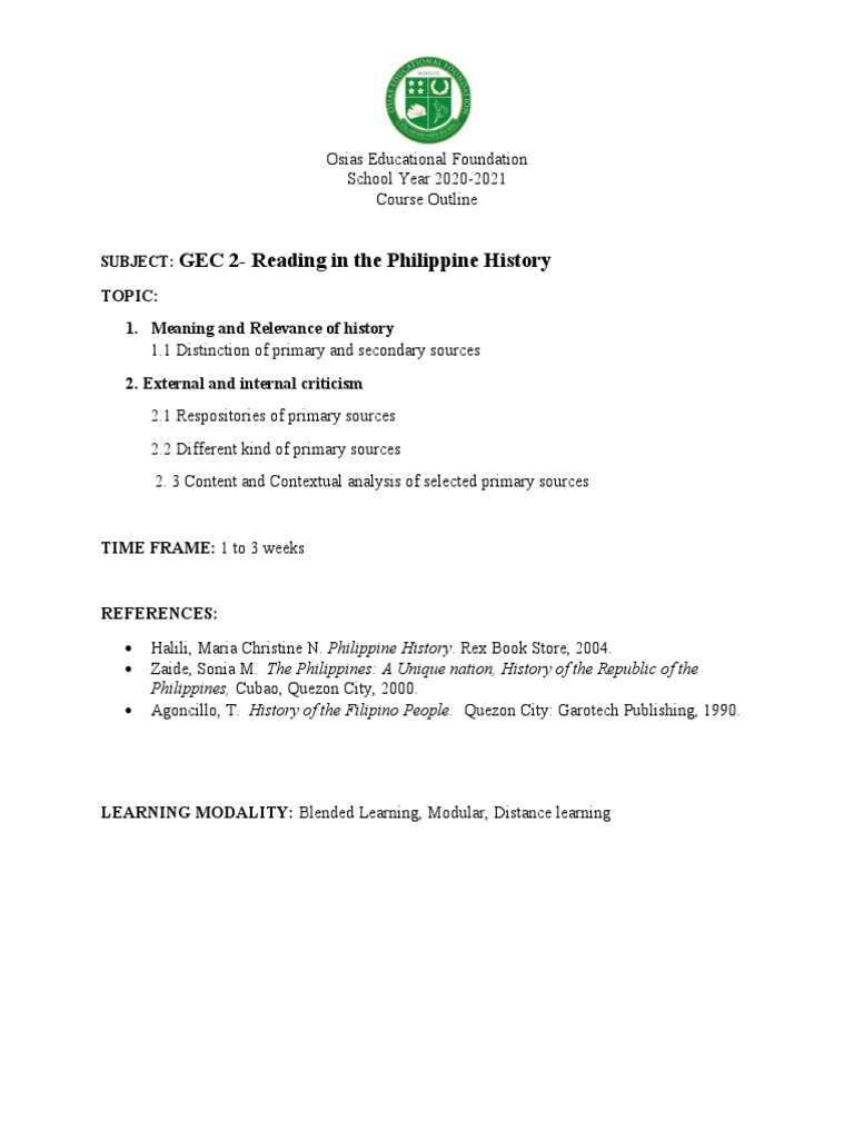 Reading in The Philippine History | PDF