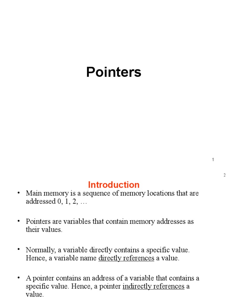 1 Pointers Pdf Pointer Computer Programming Integer Computer Science