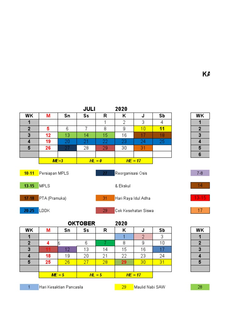 Kalender Pendidikan SMK | PDF