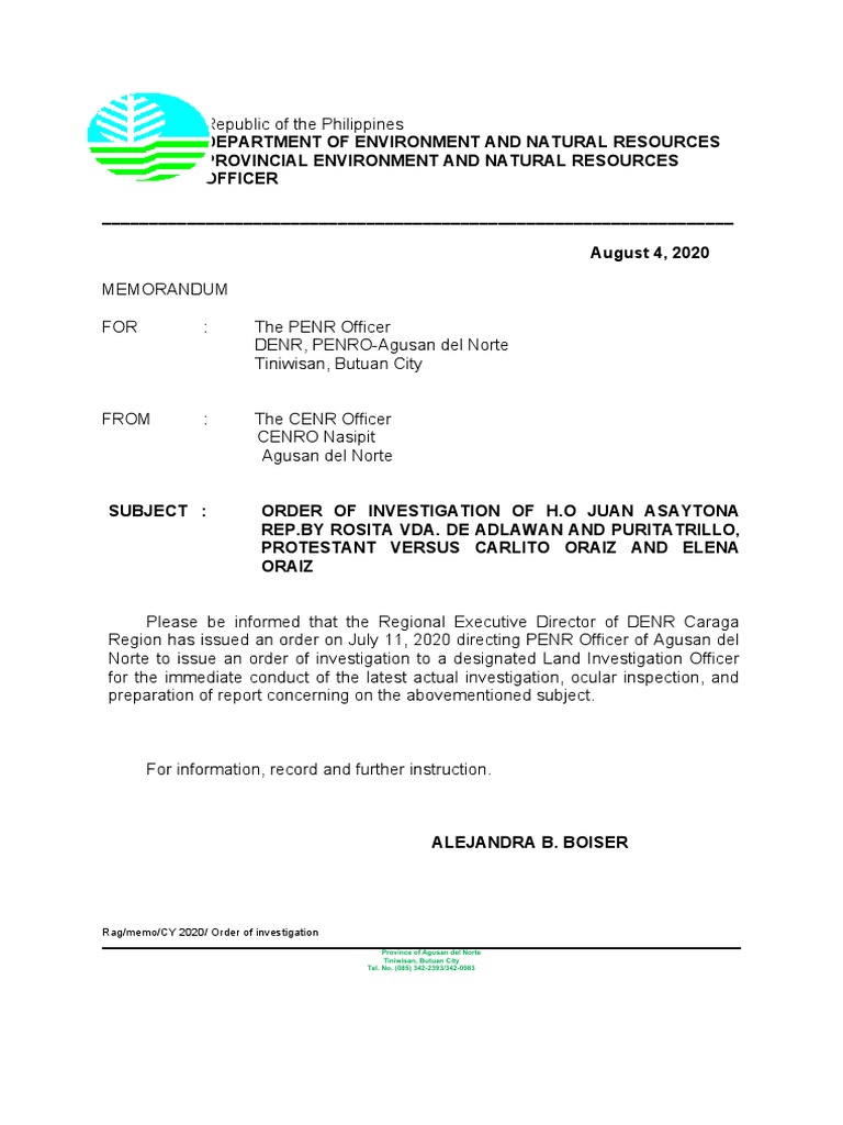 1st Memo Nasipit | PDF