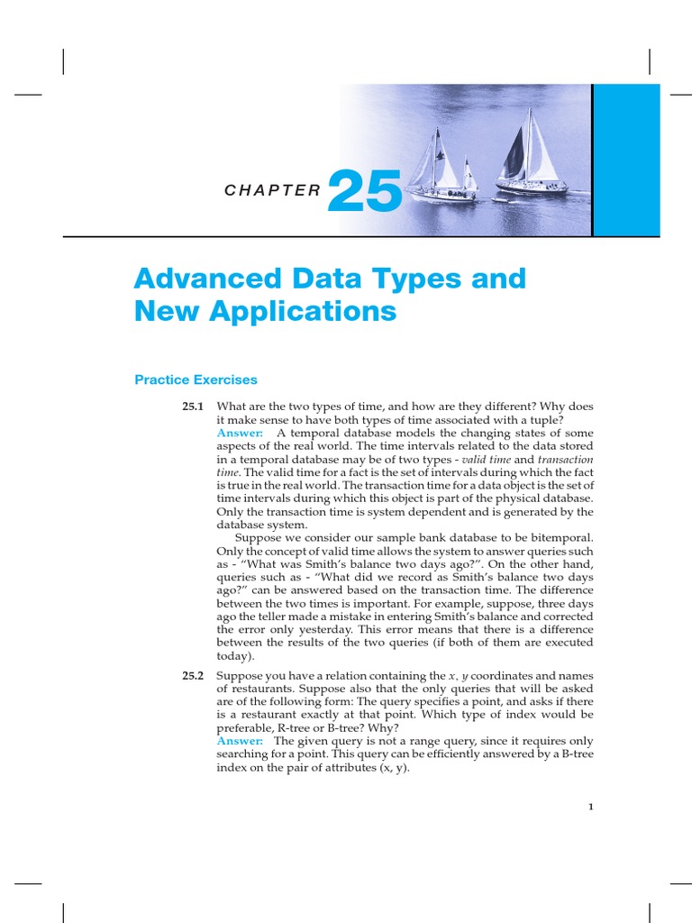 Advanced Data Types and New Applications: Practice Exercises | PDF ...