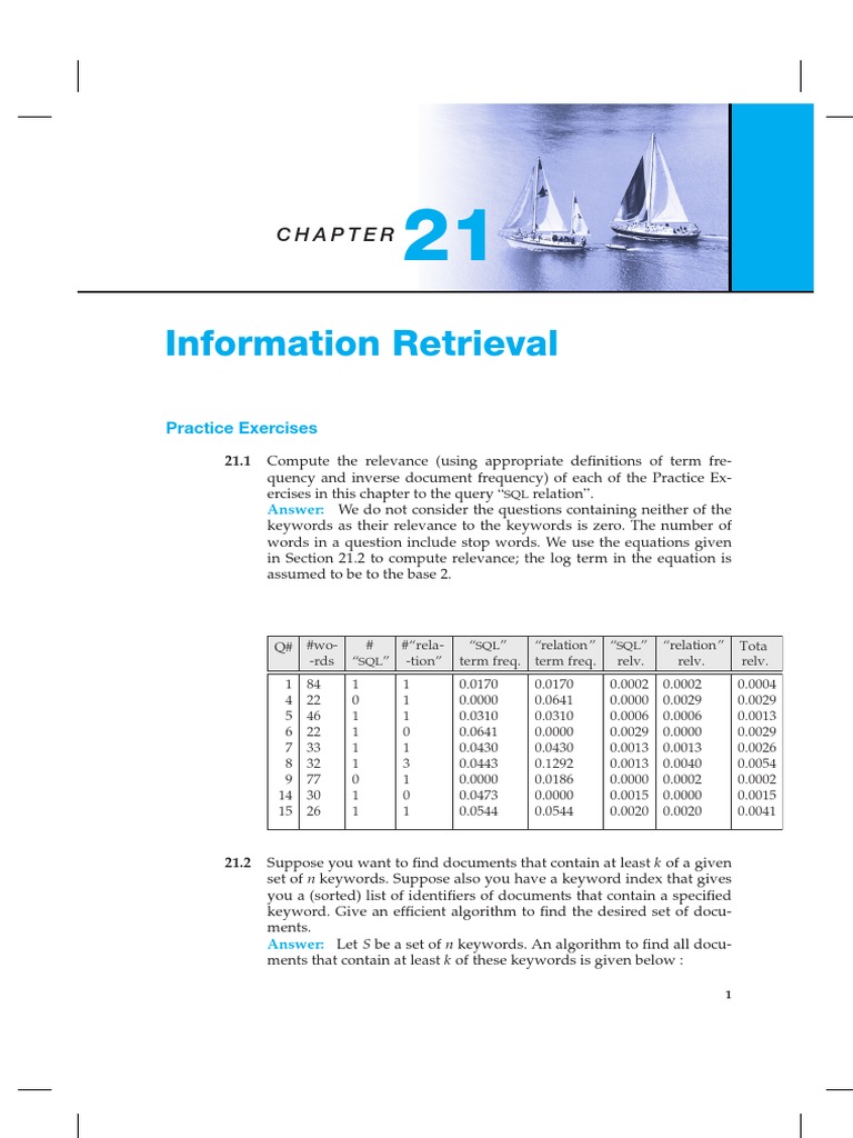 Information Retrieval: Practice Exercises | Download Free PDF | Search ...