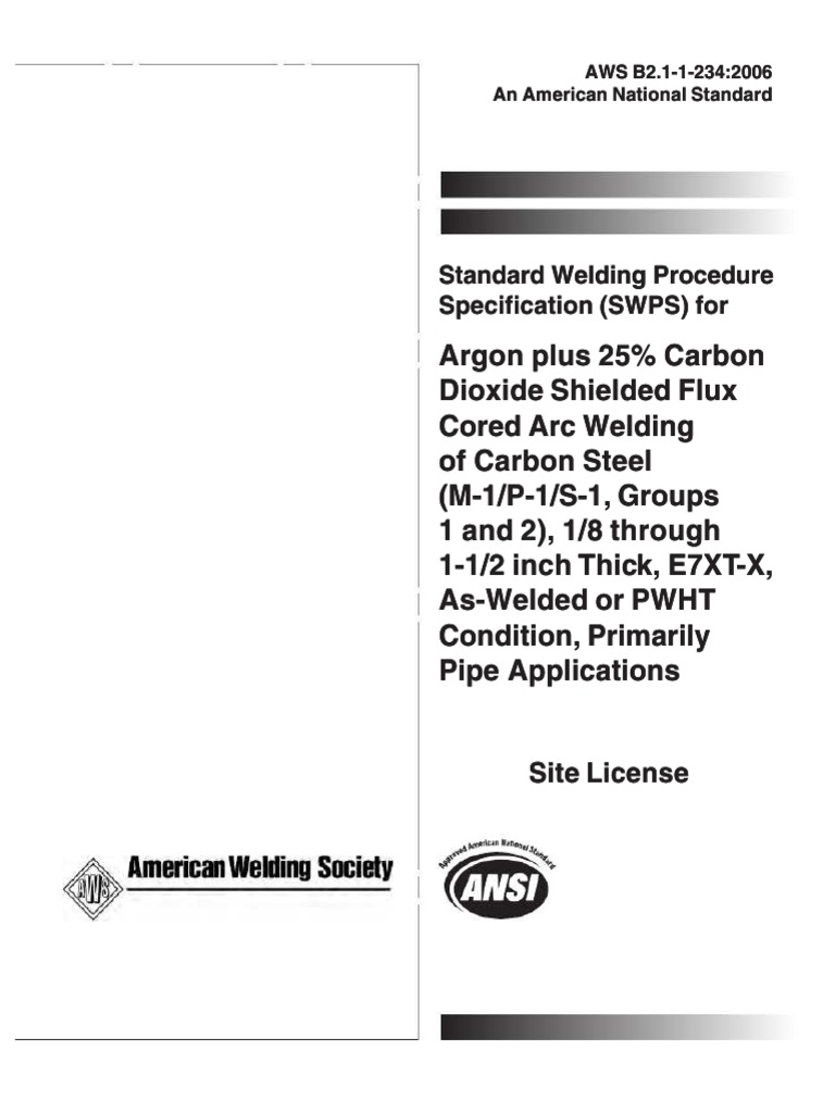 Standard Welding Procedure Specification (SWPS) For | PDF | Welding ...