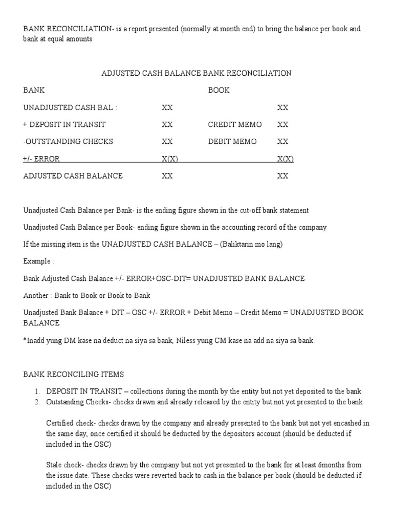 Bank Reconciliation | PDF | Debits And Credits | Deposit Account