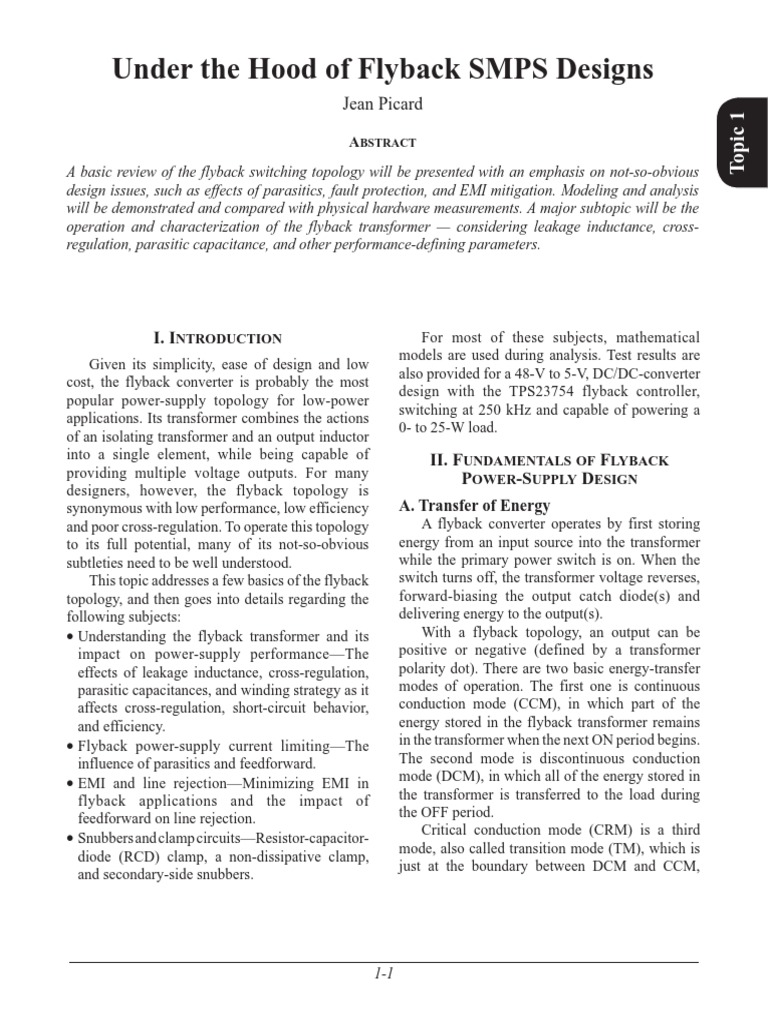 Under The Hood of Flyback SMPS Designs: Jean Picard | PDF | Inductance ...