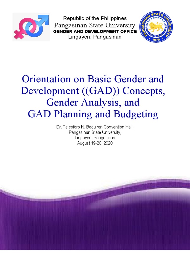 Orientation On Basic Gender and Development ( (GAD) ) Concepts, Gender ...