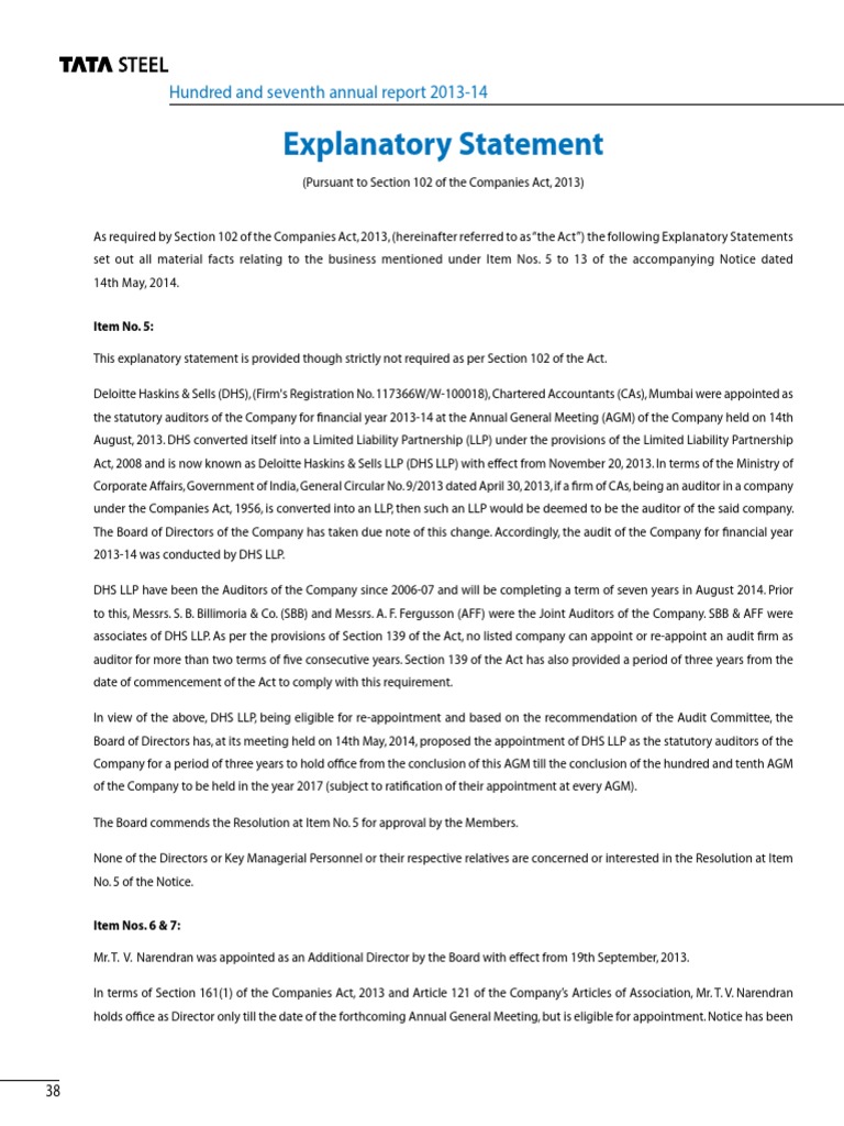Explanatory Statement 2014 PDF | PDF | Limited Liability Partnership | Law