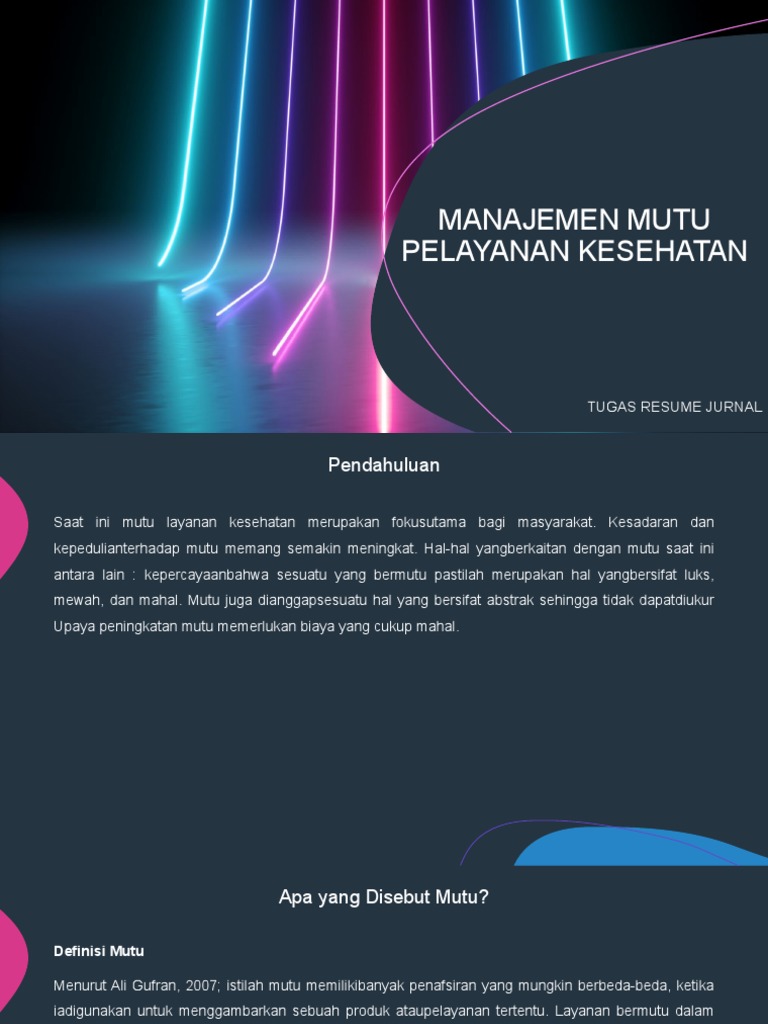 Manajemen Mutu Pelayanan Kesehatan | PDF