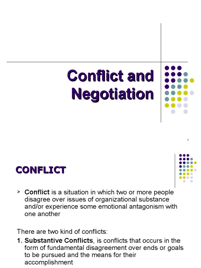 Conflict & Negotiation | PDF | Negotiation | Conflict Resolution