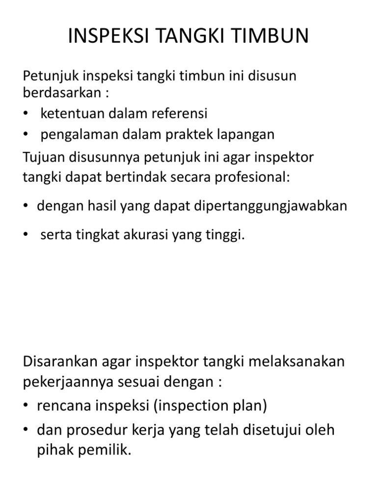 Panduan Inspeksi Tangki Timbun | PDF