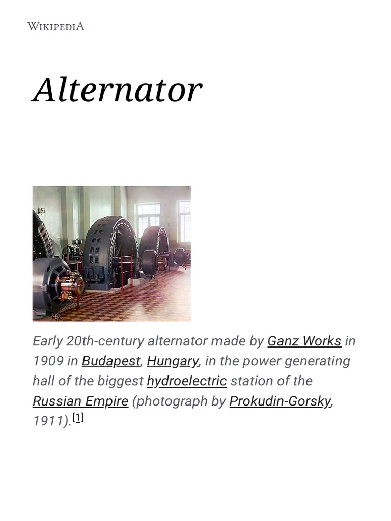 Alternator - Wikipedia | PDF | Power Engineering | Components