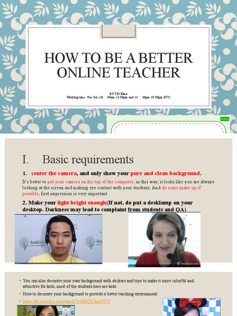 Tips for Effective Online Teaching | PDF | You Tube | Tutor